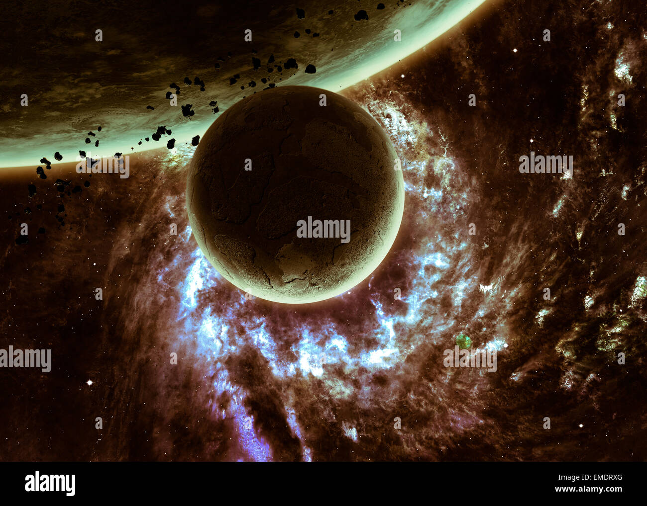 Awesome space background with the explosion of star Stock Photo - Alamy