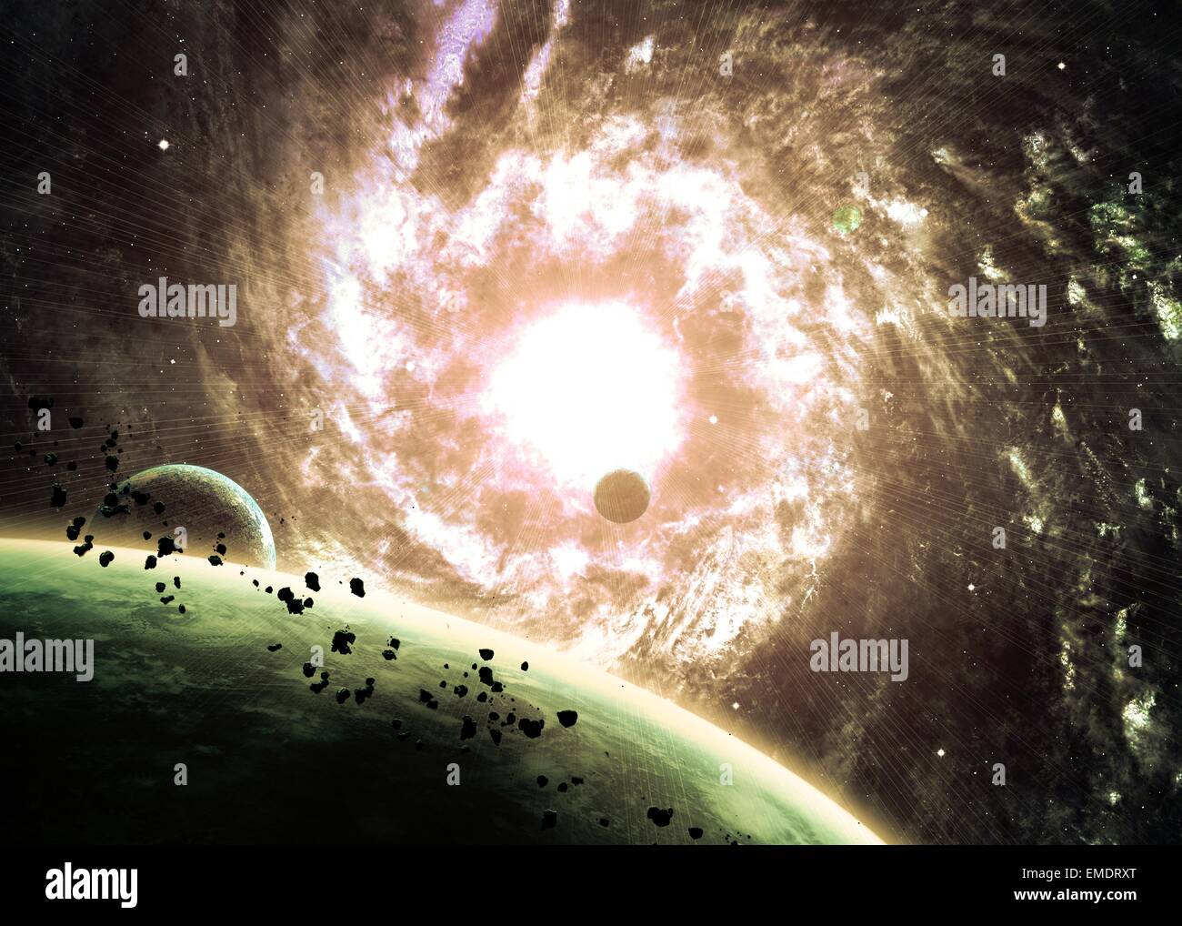 Awesome space background with the explosion of star Stock Photo - Alamy
