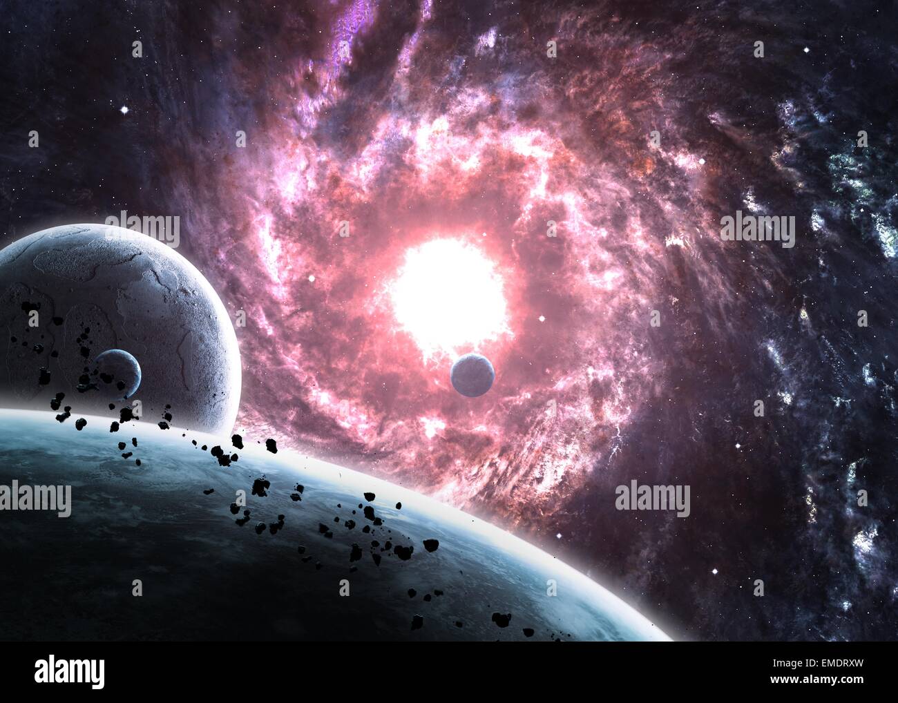 Awesome space background with the explosion of star Stock Photo - Alamy