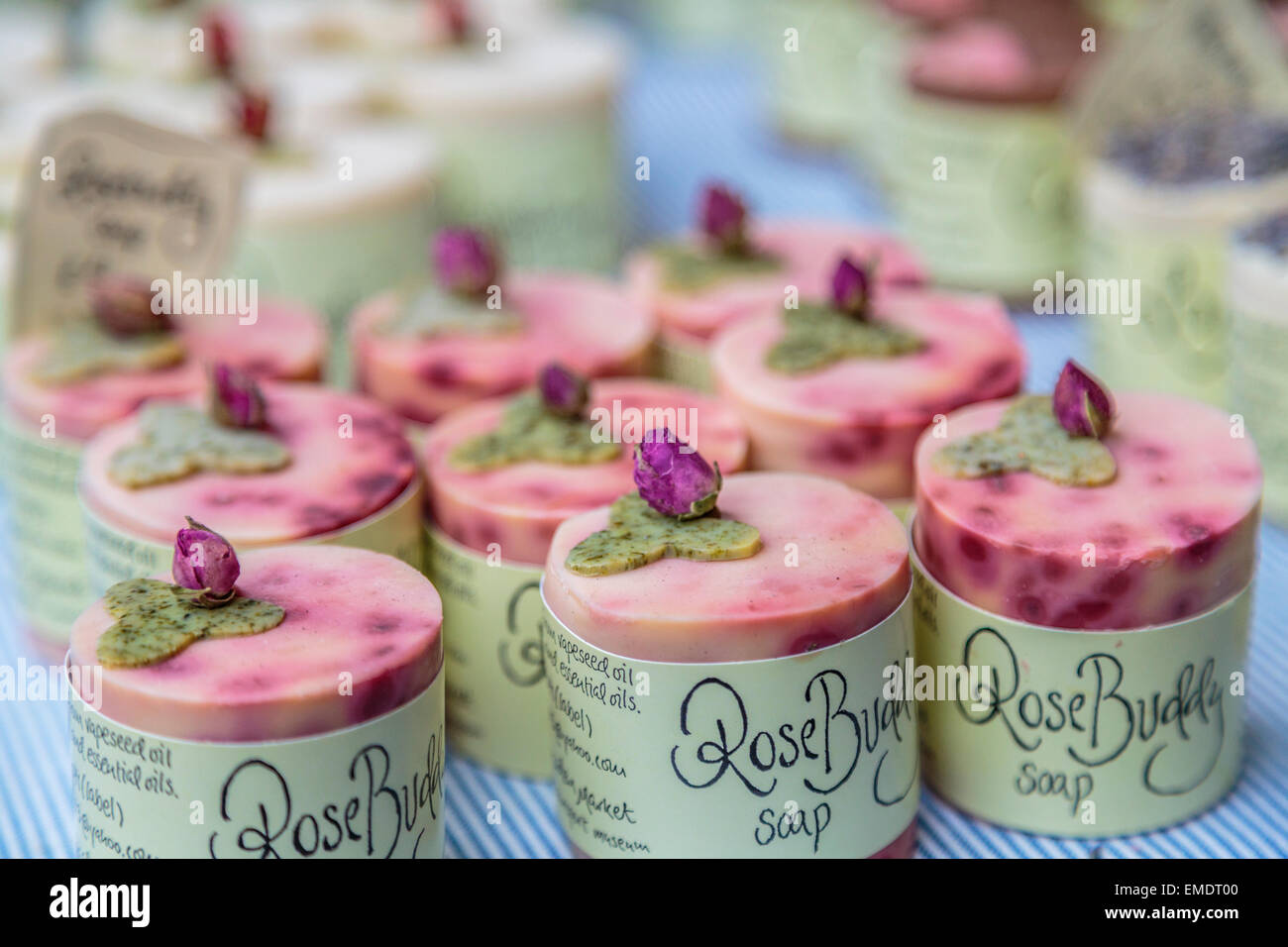 A display of Hand made Rose Buddy soaps Stock Photo - Alamy