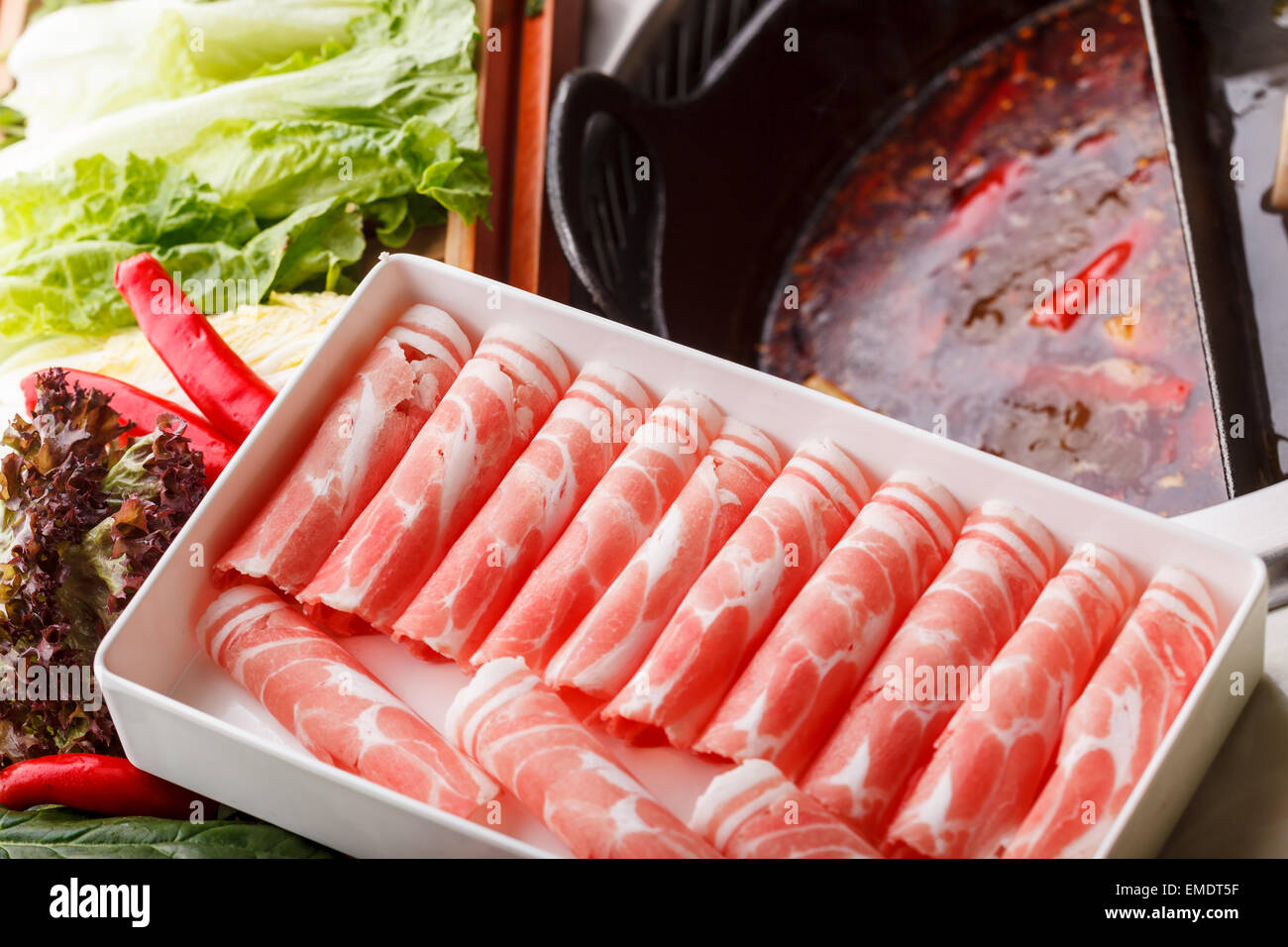 fresh mutton for hot pot,chinese food Stock Photo - Alamy