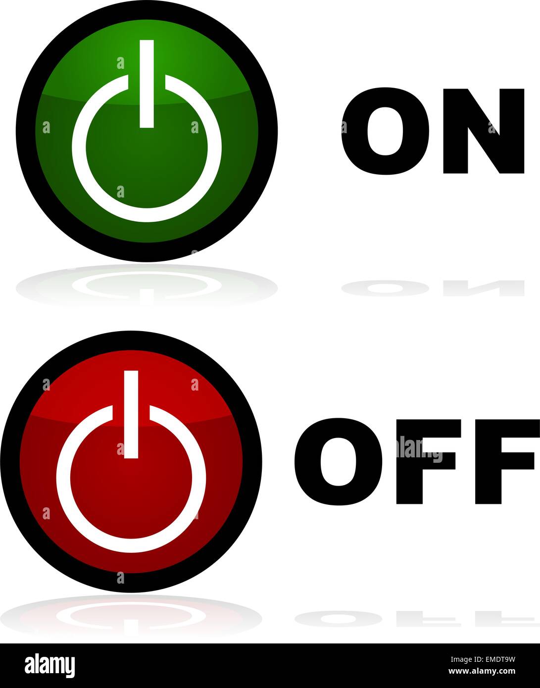 Green button showing switch symbol Stock Vector Images - Alamy