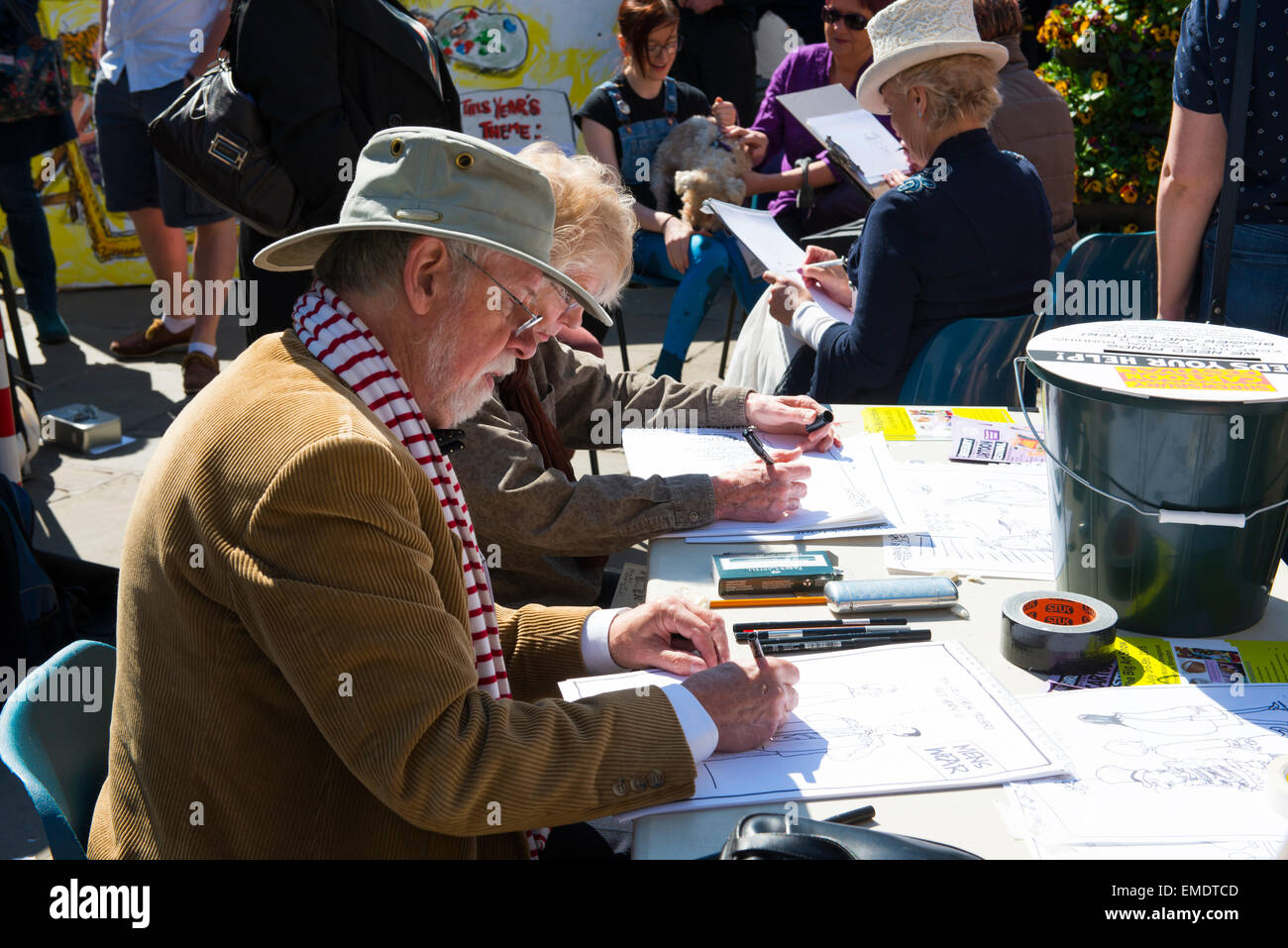 Cartoon busking in the Square at the 2015 Shrewsbury International ...
