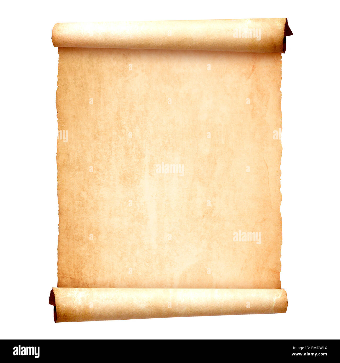 Old vintage scroll isolated on white background Stock Photo - Alamy