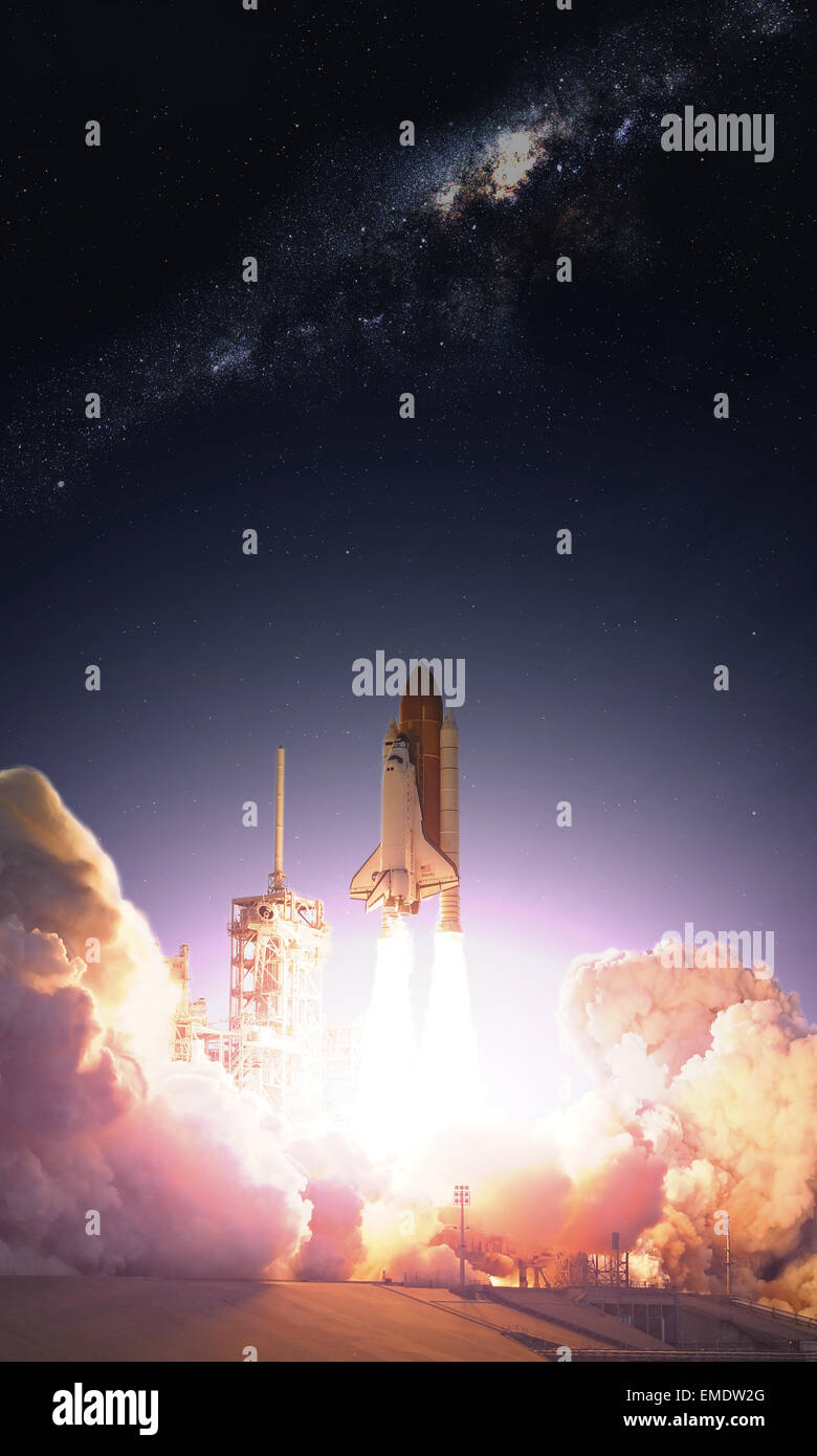 Space shuttle taking off on a mission. Elements of this image furnished ...