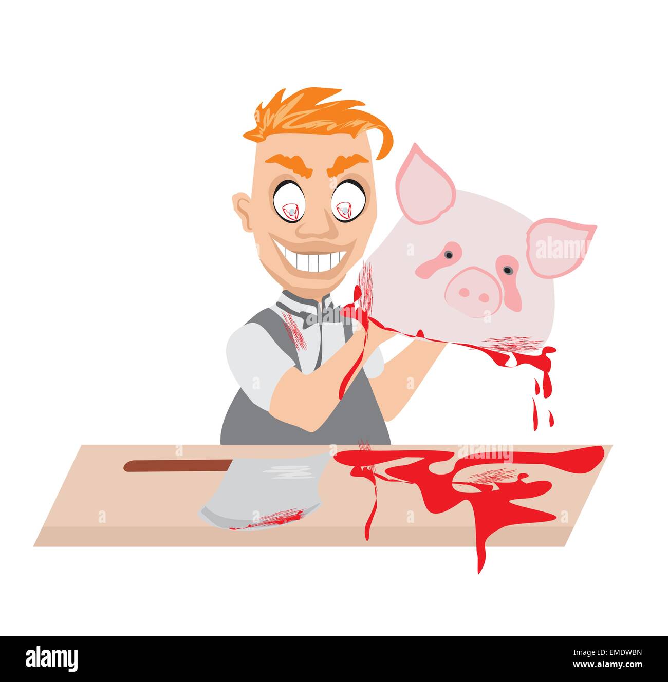 Butcher man vector cartoon hi-res stock photography and images - Alamy