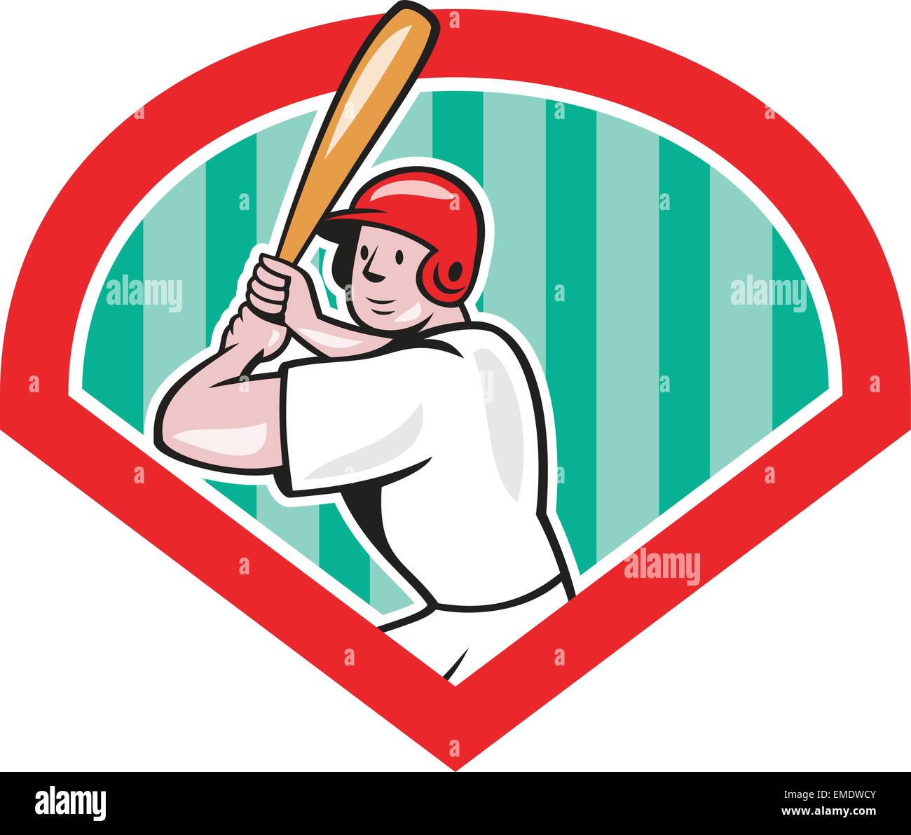 Baseball Player Batting Diamond Cartoon Stock Vector Image & Art - Alamy