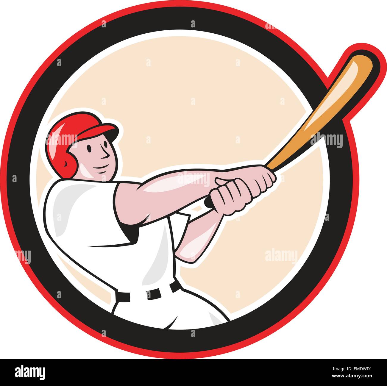 Baseball Player Batting Circle Cartoon Stock Vector Image & Art - Alamy