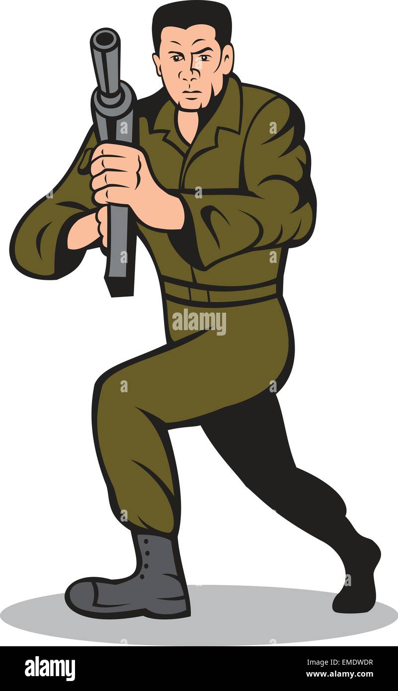Soldier Aiming Sub-Machine Gun Cartoon Stock Vector Image & Art - Alamy