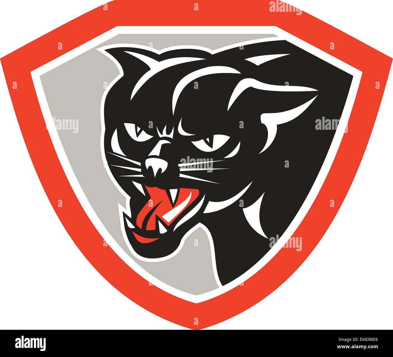 Black Cat Panther Head Shield Stock Vector Image & Art - Alamy