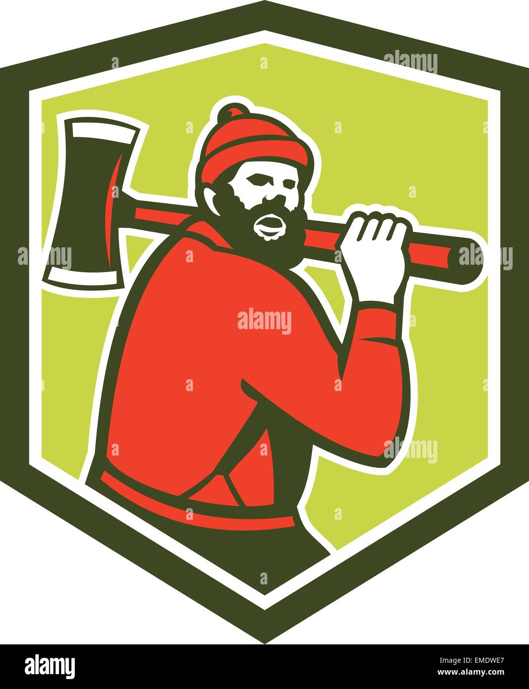 Illustration paul bunyan american lumberjack hi-res stock photography ...