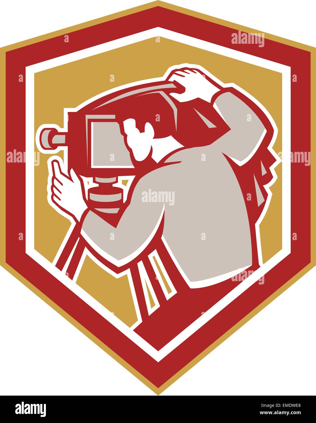 Man with video camera retro Stock Vector Images - Alamy