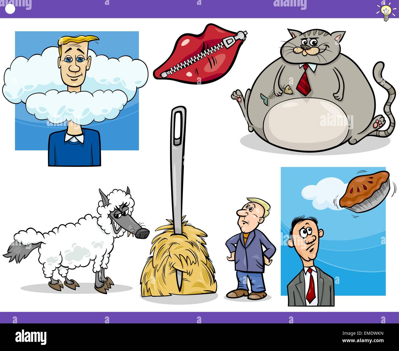 Cartoon concepts sayings set hi-res stock photography and images - Alamy