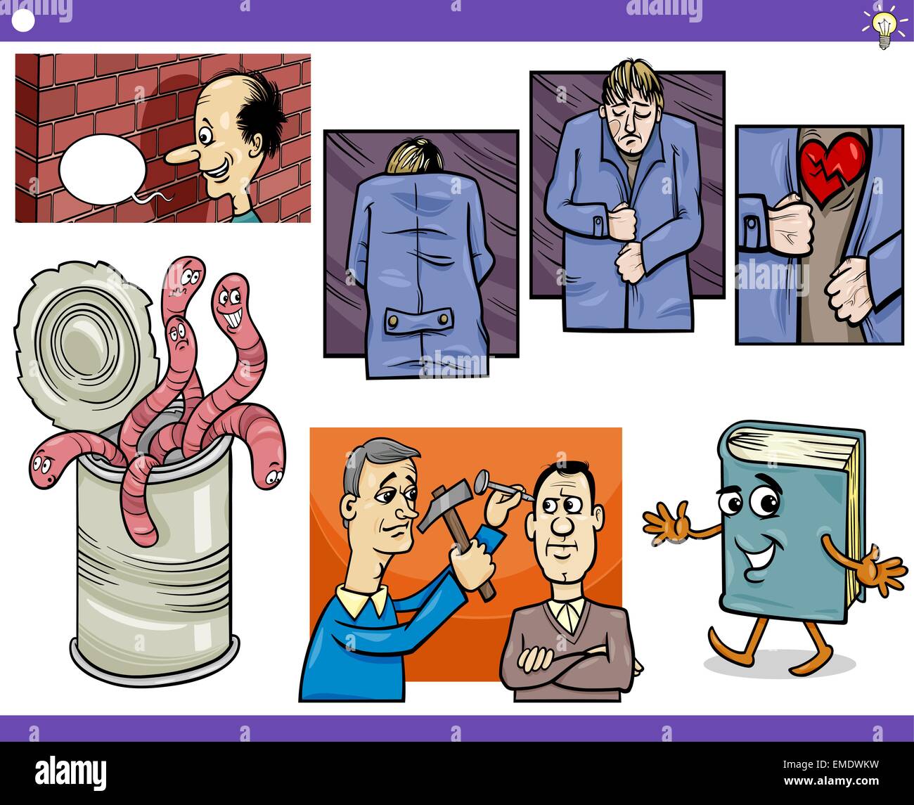 cartoon concepts and sayings set Stock Vector Image & Art - Alamy