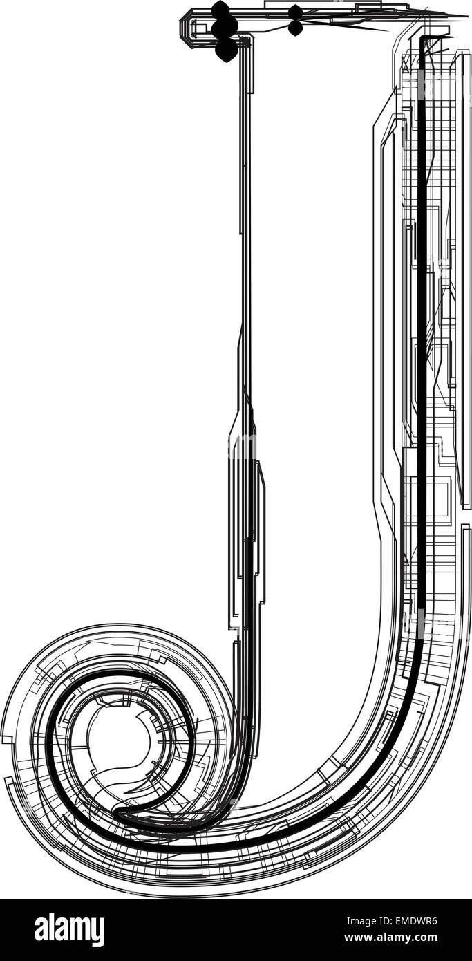 technological font. LETTER J Stock Vector Image & Art - Alamy