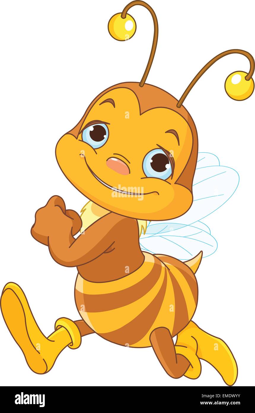 Running cute bee Stock Vector Image & Art - Alamy