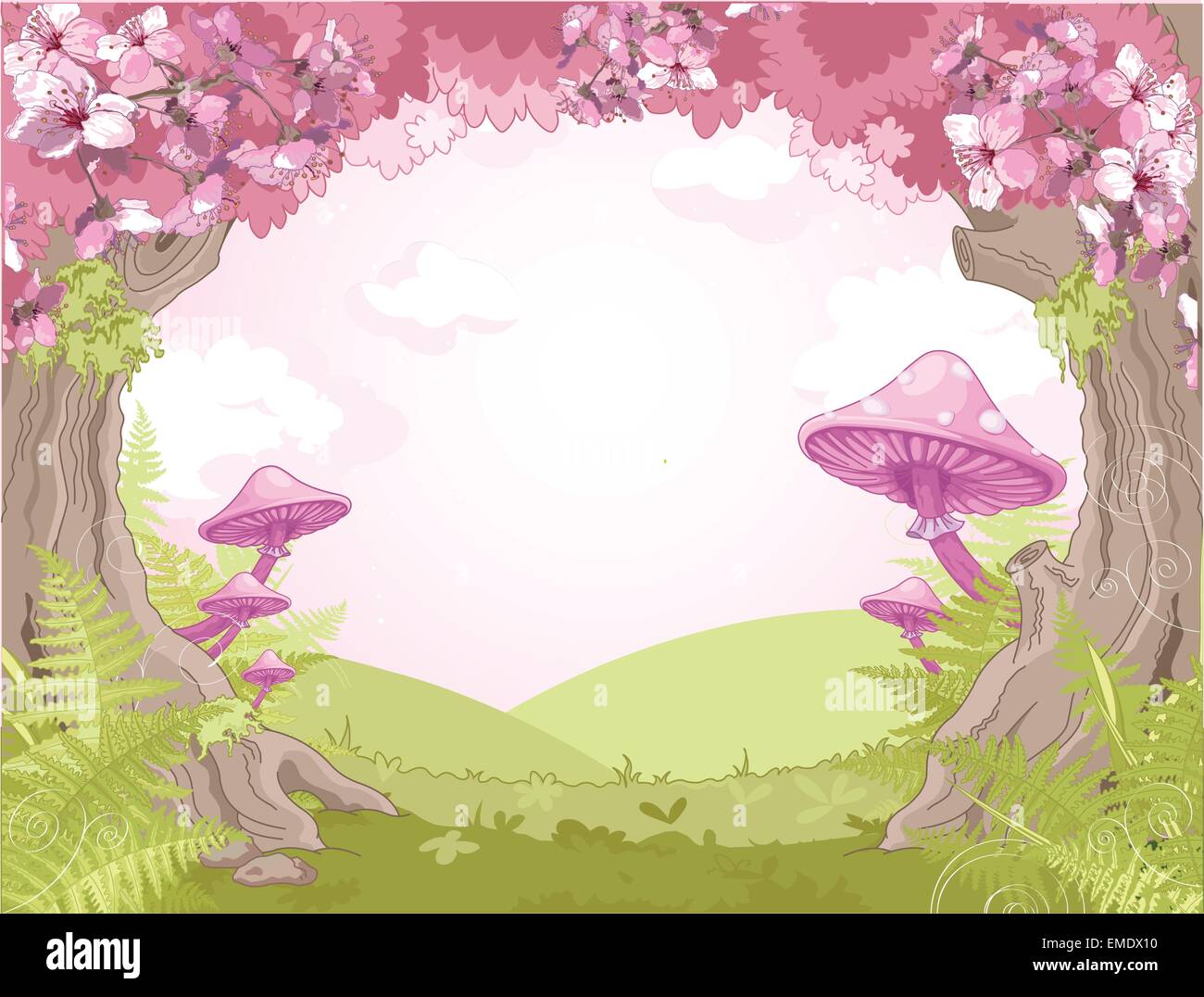 Pink toadstool Stock Vector Images - Alamy