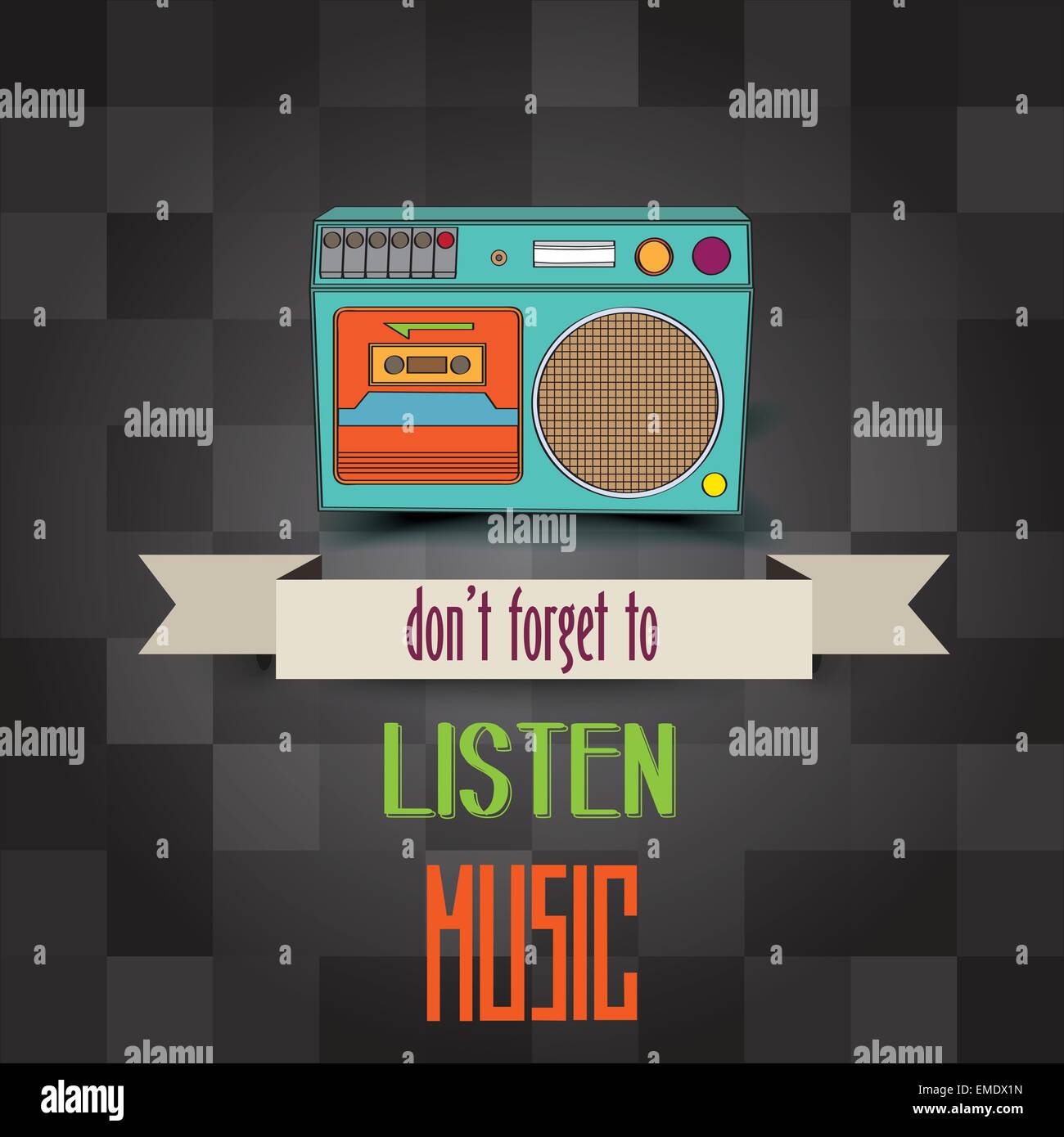 Retro poster radio hi-res stock photography and images - Alamy