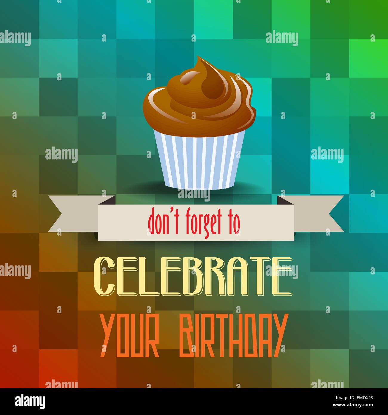 birthday cupcake with message Stock Vector Image & Art - Alamy