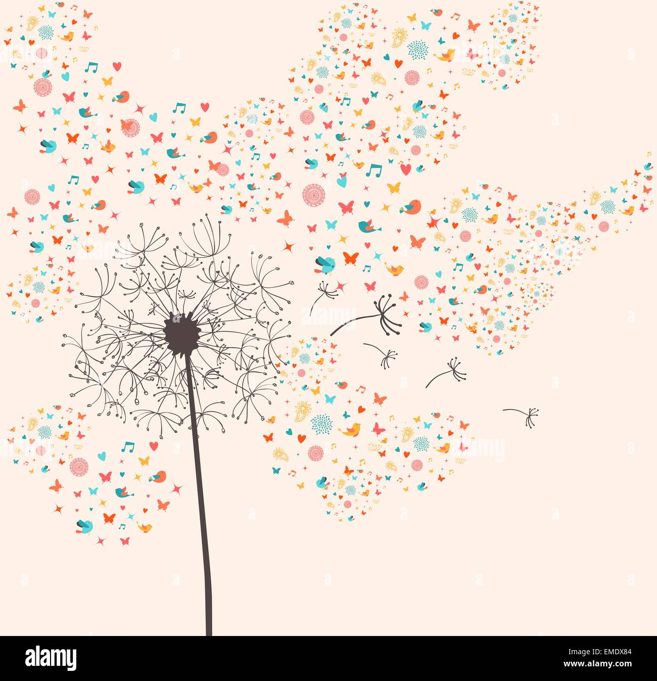 Spring dandelion illustration Stock Vector Image & Art - Alamy