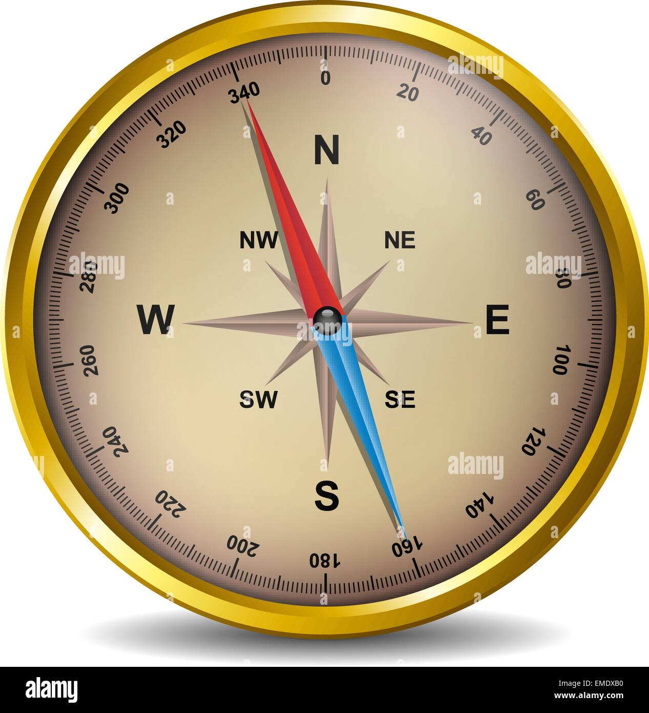 Antique golden compass old map Stock Vector Images - Alamy