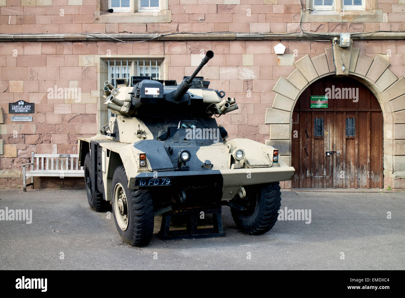 Fox Scout Car outside Regimental Museum, Monmouth, Monmouthshire, Wales ...