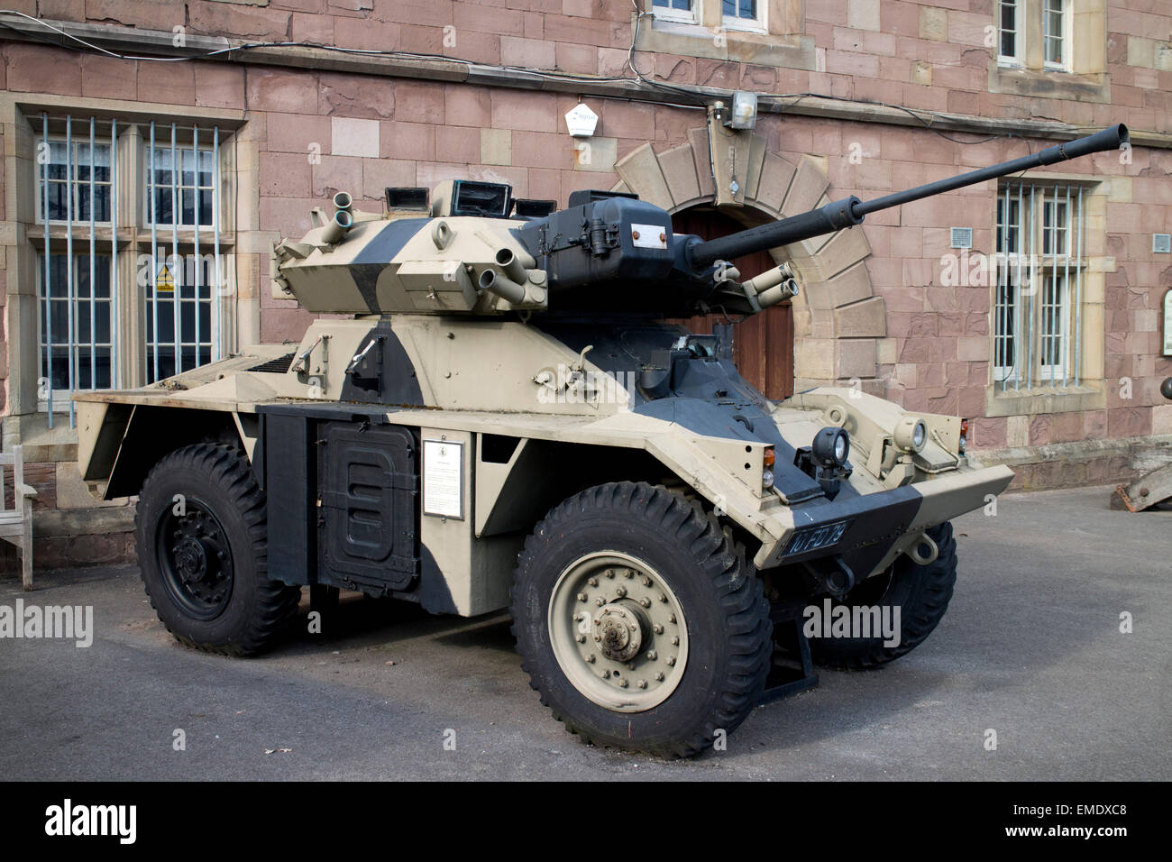 Fox Scout Car outside Regimental Museum, Monmouth, Monmouthshire, Wales ...