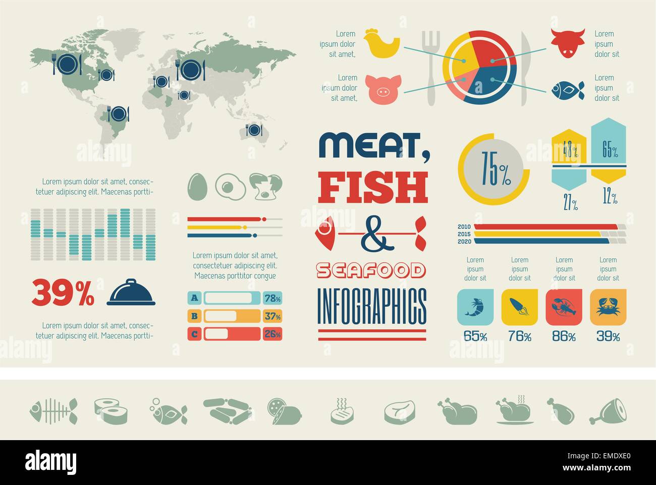 Food Infographic Template Stock Vector Image & Art - Alamy