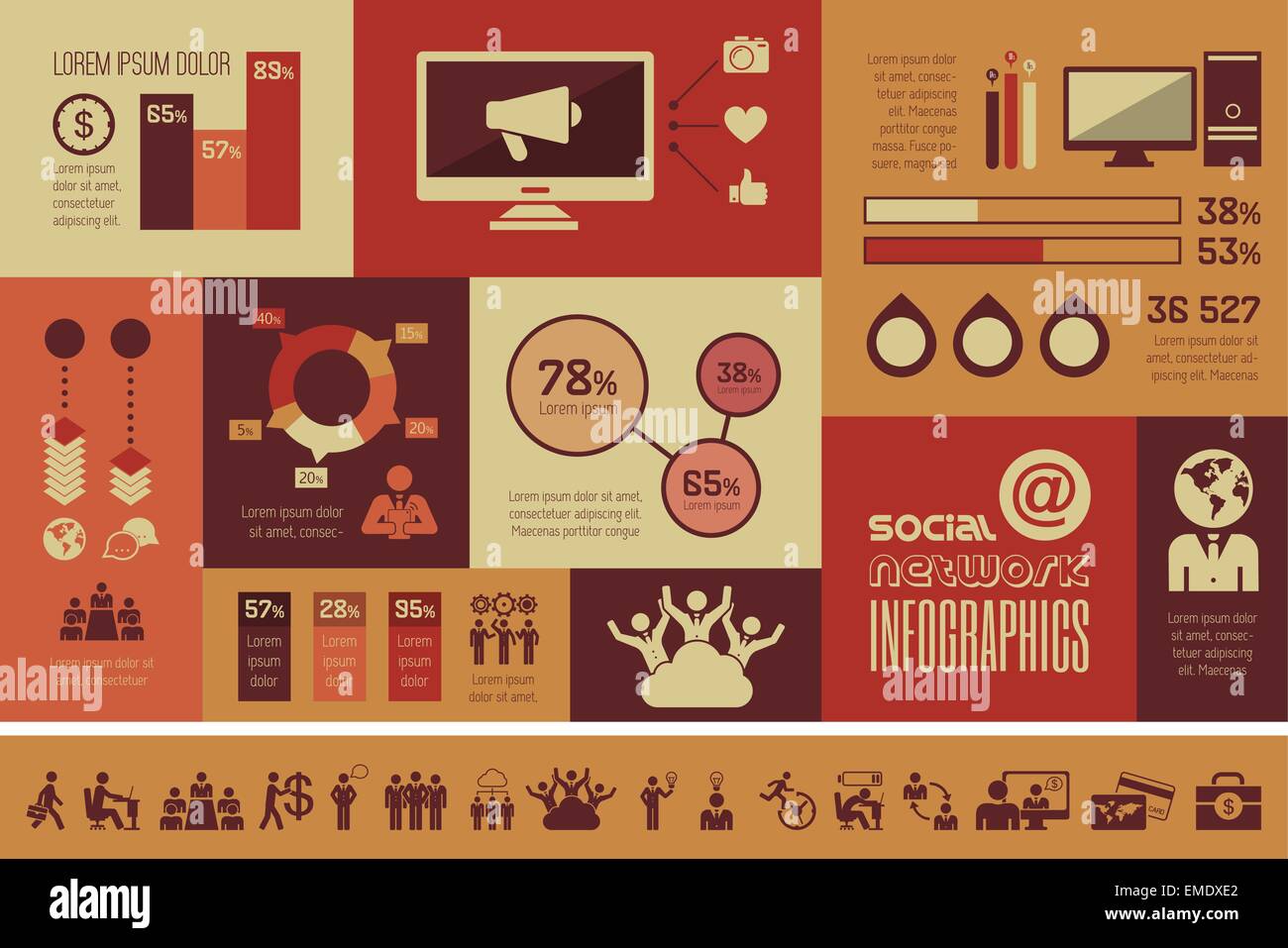 Social Media Infographic Template Stock Vector Image & Art - Alamy
