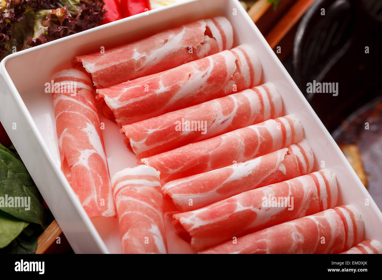 fresh mutton for hot pot,chinese food Stock Photo - Alamy