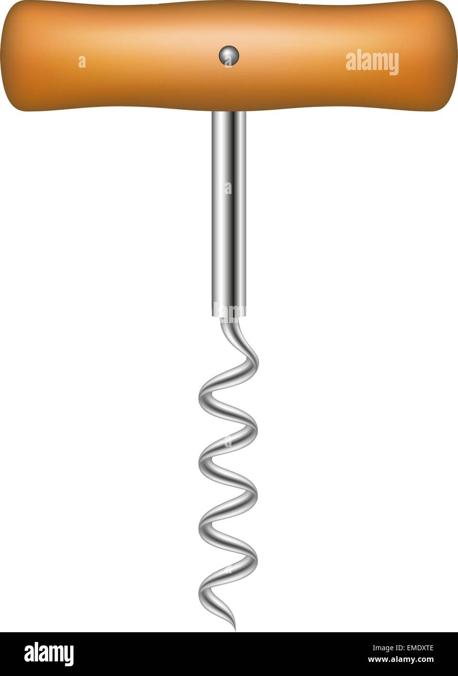 Corkscrew with wooden handle Stock Vector Image & Art - Alamy