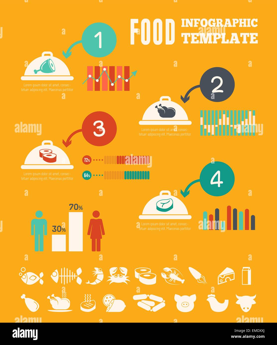 Food Infographic Template Stock Vector Image & Art - Alamy