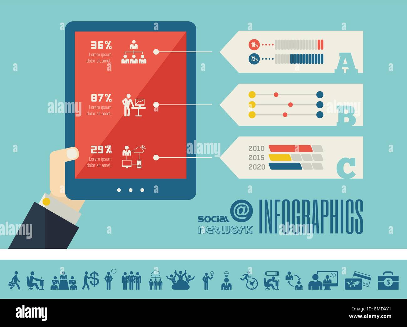 Social Media Infographic Template Stock Vector Image & Art - Alamy