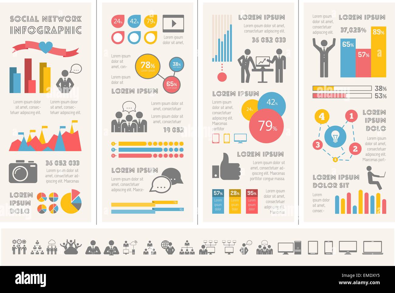 Social media infographics Stock Vector Images - Alamy