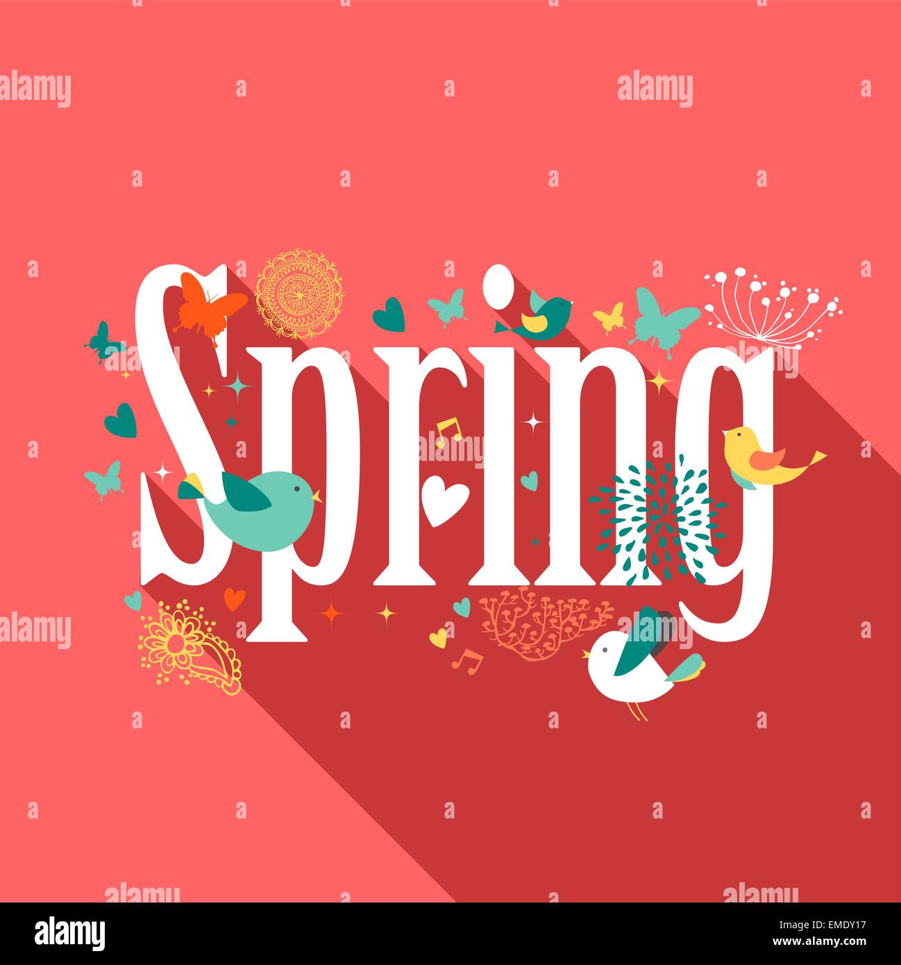 Spring text design concept card Stock Vector Image & Art - Alamy