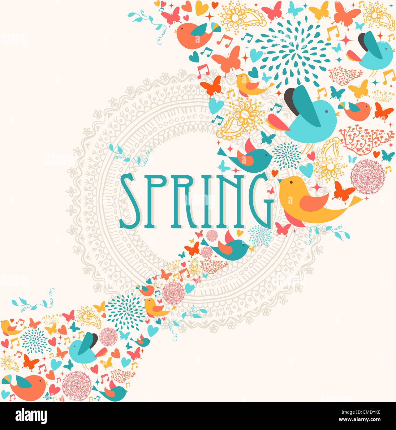 Vintage spring card Stock Vector Images - Alamy