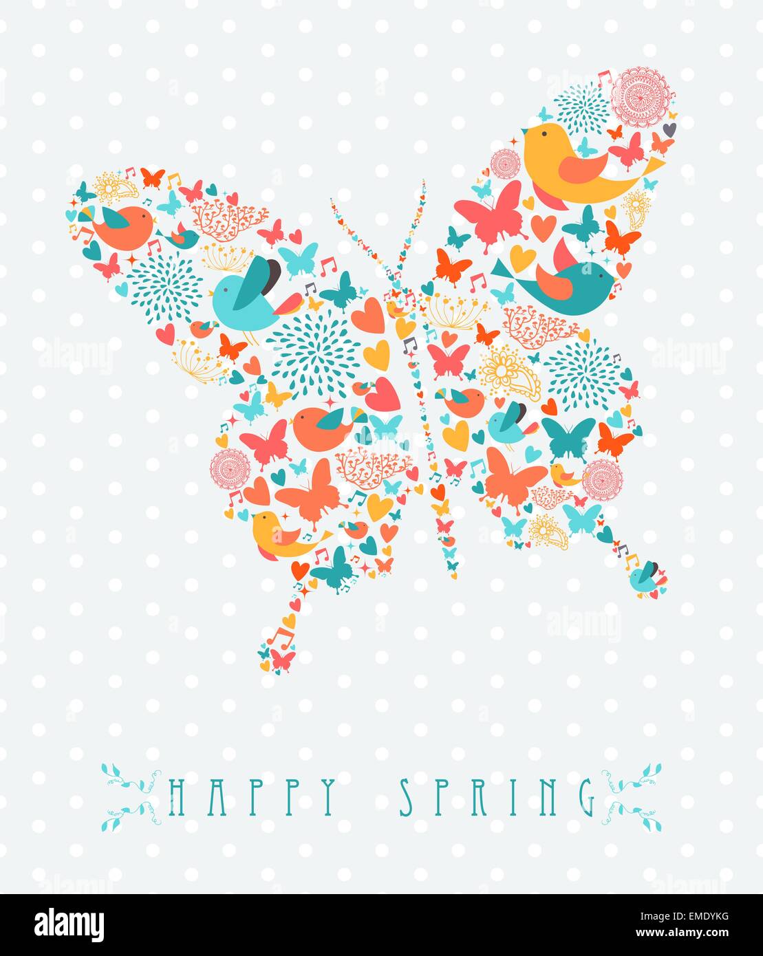Happy Spring colorful butterfly concept Stock Vector Image & Art - Alamy