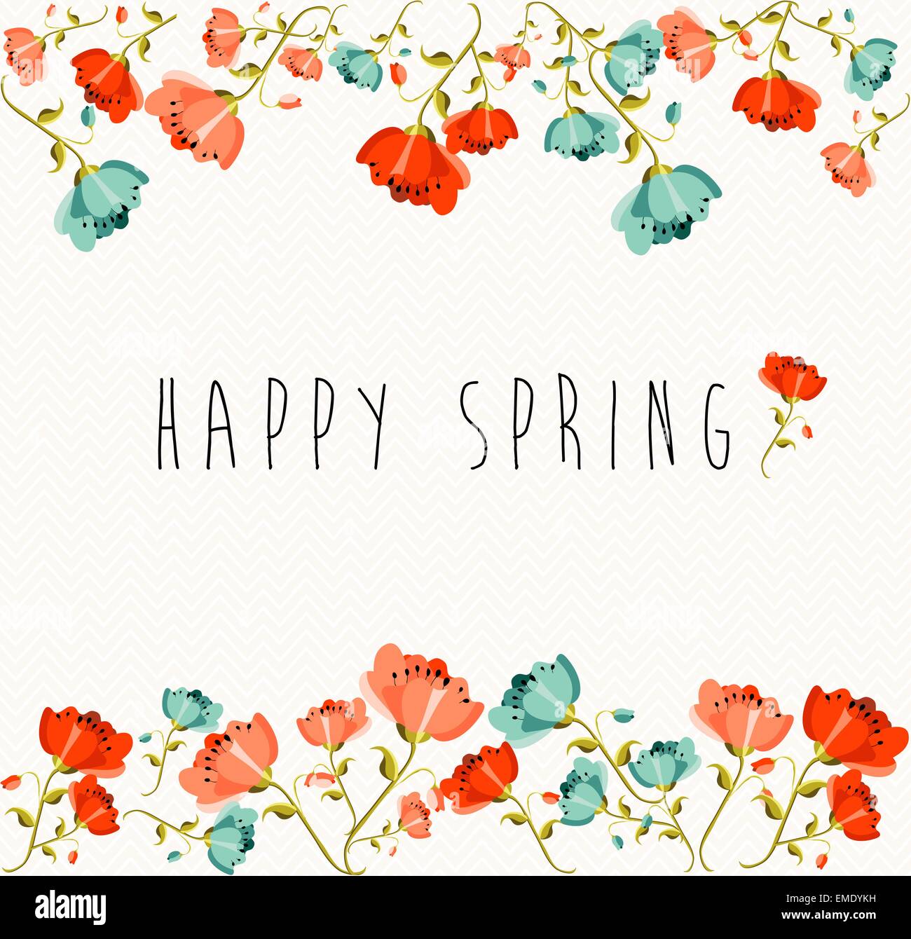 Happy Spring flower composition Stock Vector Image & Art - Alamy