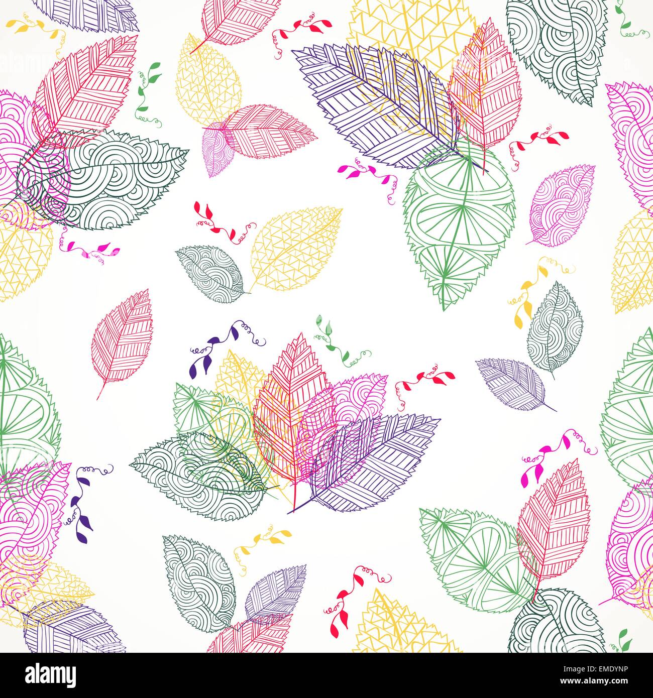 Colorful Spring leaves seamless pattern Stock Vector Image & Art - Alamy