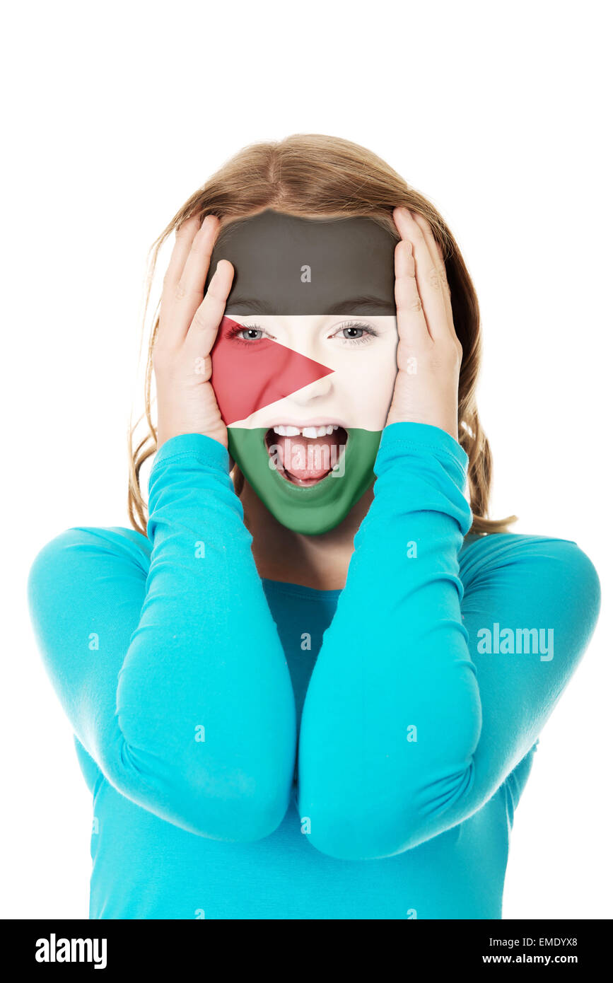 Palestine flag face paint hi-res stock photography and images - Alamy