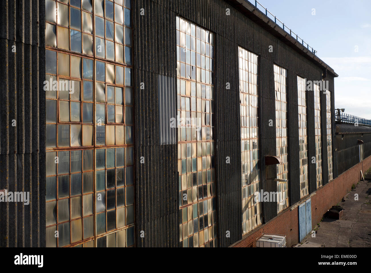 Rusty window frames in old factory, Hastings, UK Stock Photo - Alamy