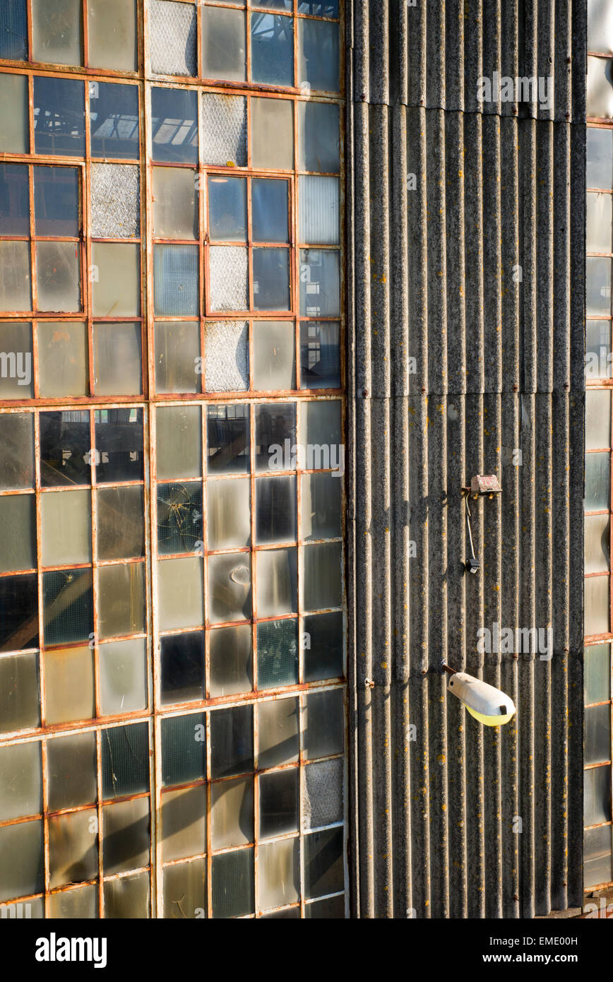 Rusty window frames in old factory, Hastings, UK Stock Photo - Alamy