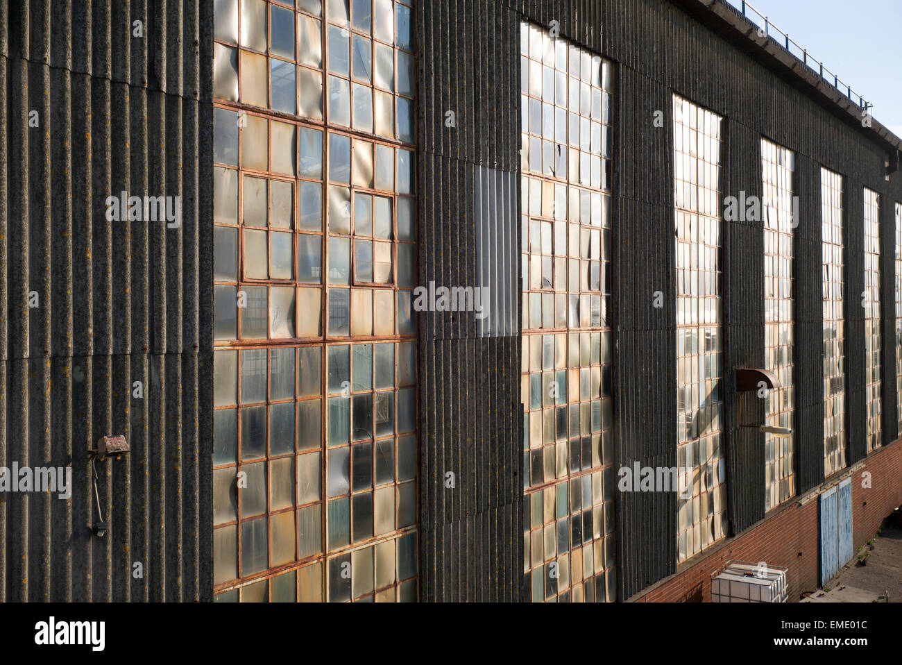 Rusty window frames in old factory, Hastings, UK Stock Photo - Alamy