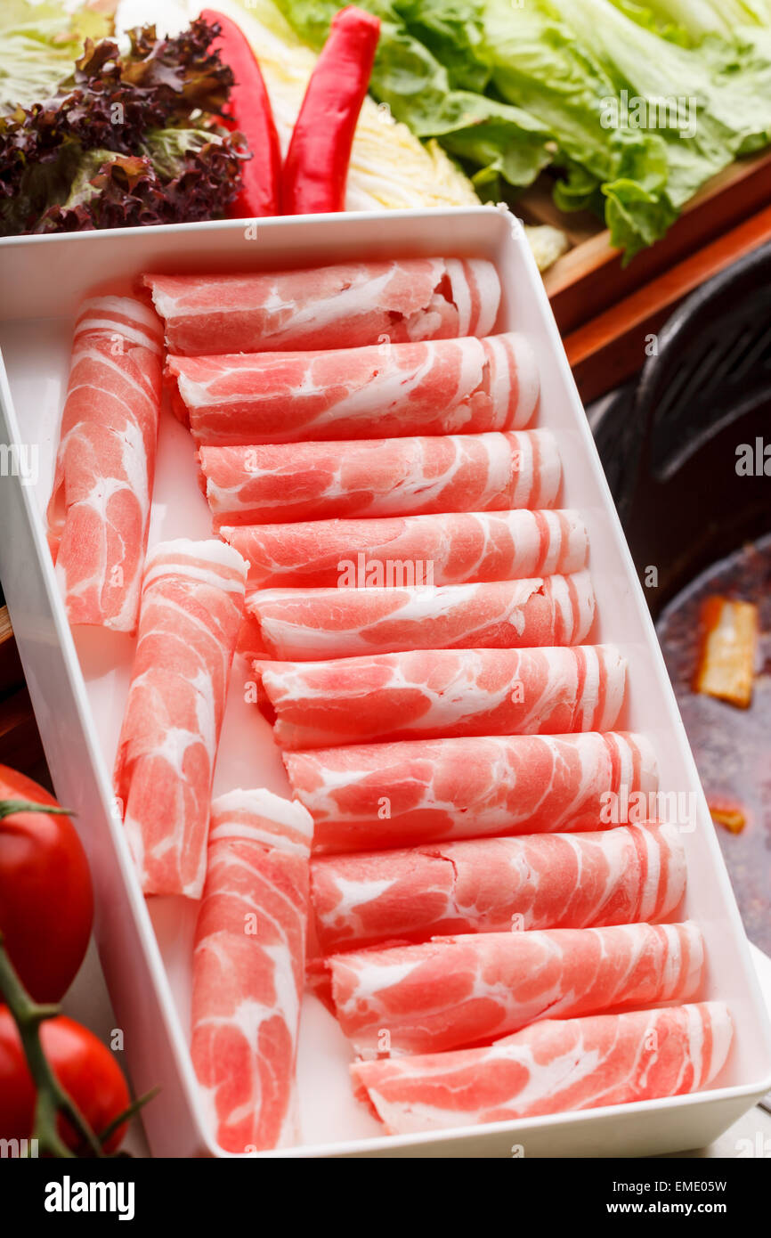 fresh mutton for hot pot,chinese food Stock Photo - Alamy