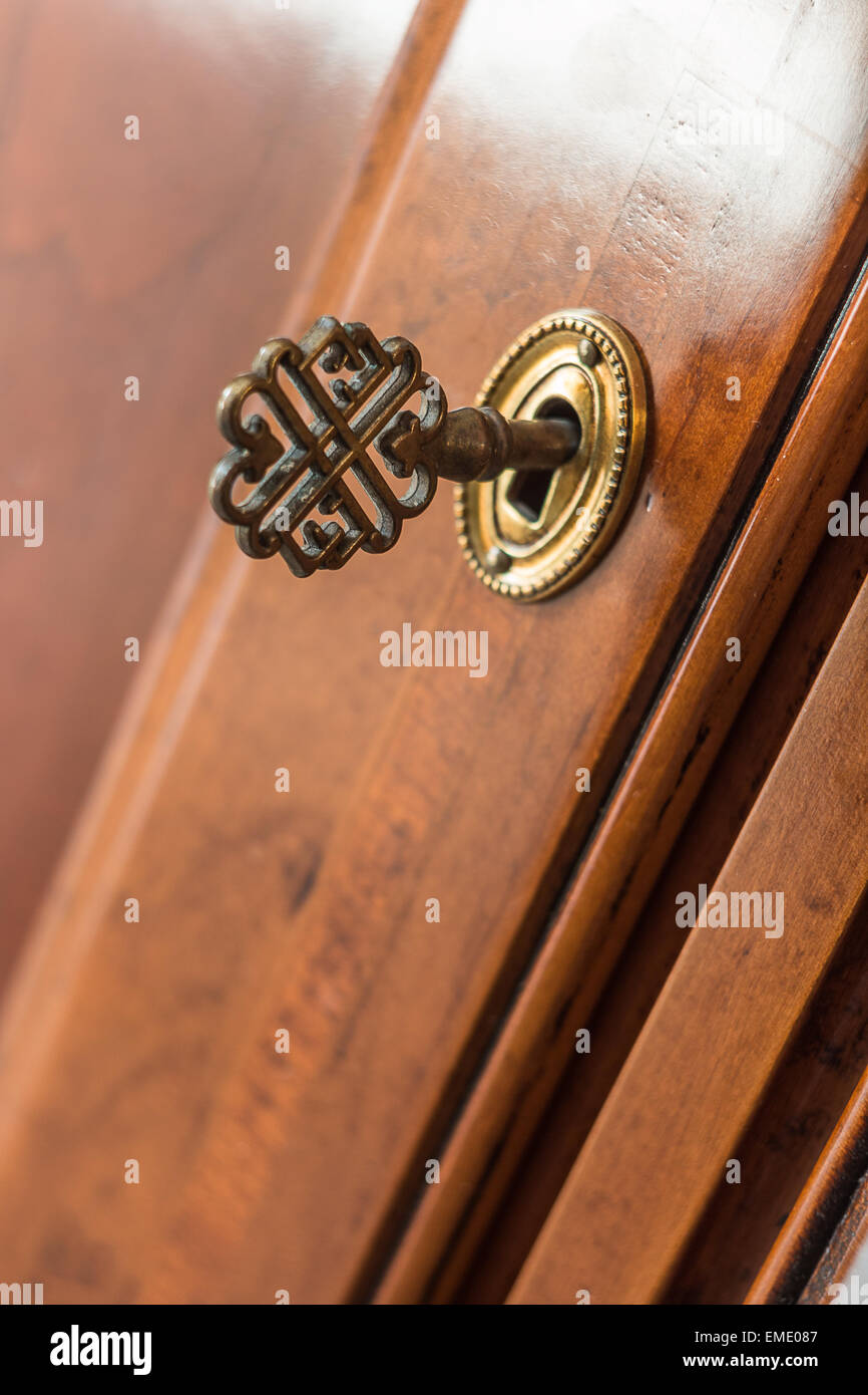 Key in lock iron hi-res stock photography and images - Alamy