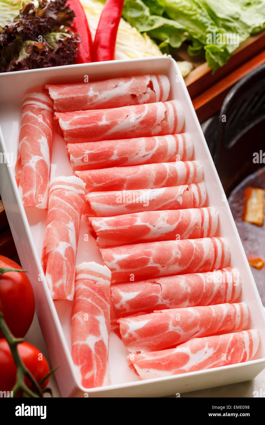 fresh mutton for hot pot,chinese food Stock Photo - Alamy