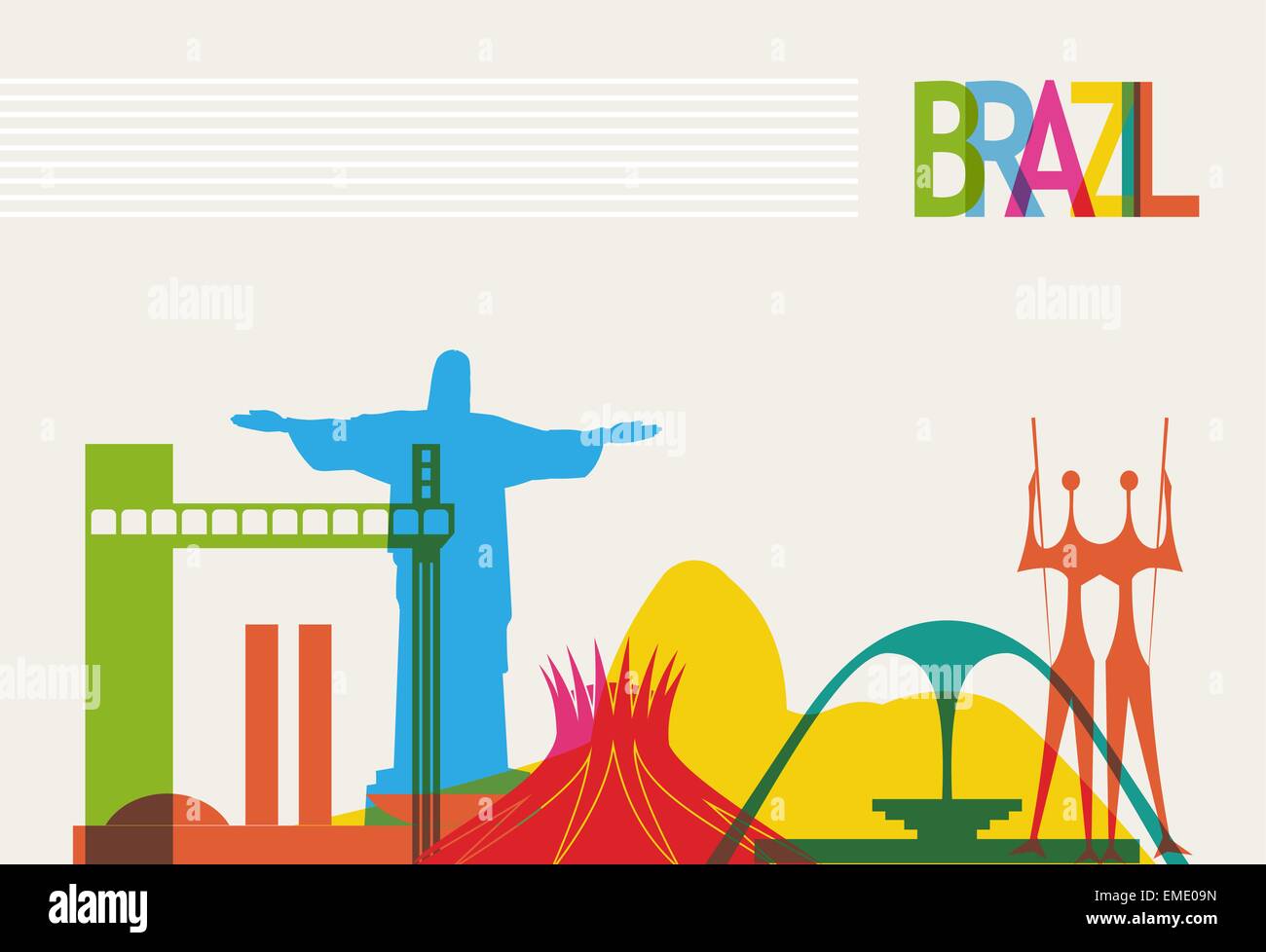 Brazil tourism skyline Stock Vector Image & Art - Alamy