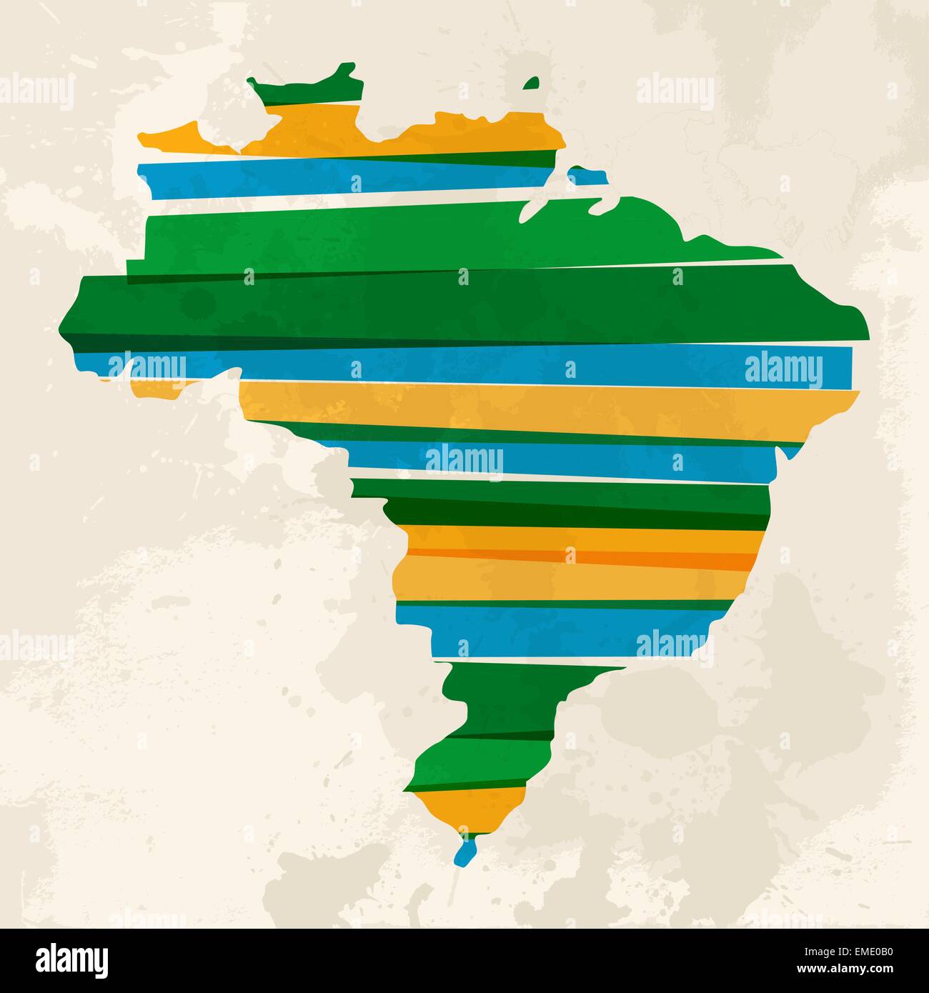 Brazil map vector hi-res stock photography and images - Alamy