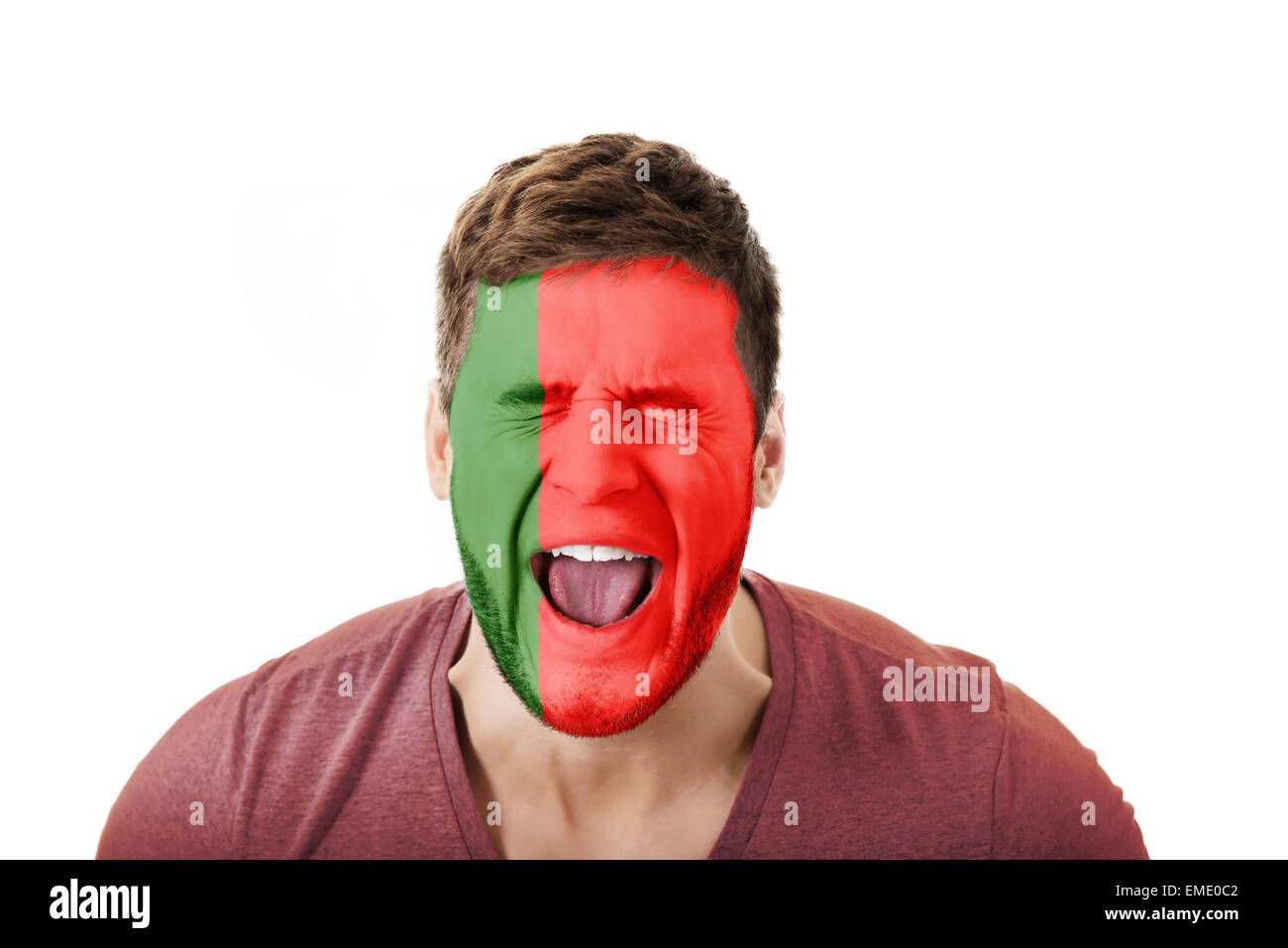 Portugal flag face paint hi-res stock photography and images - Alamy