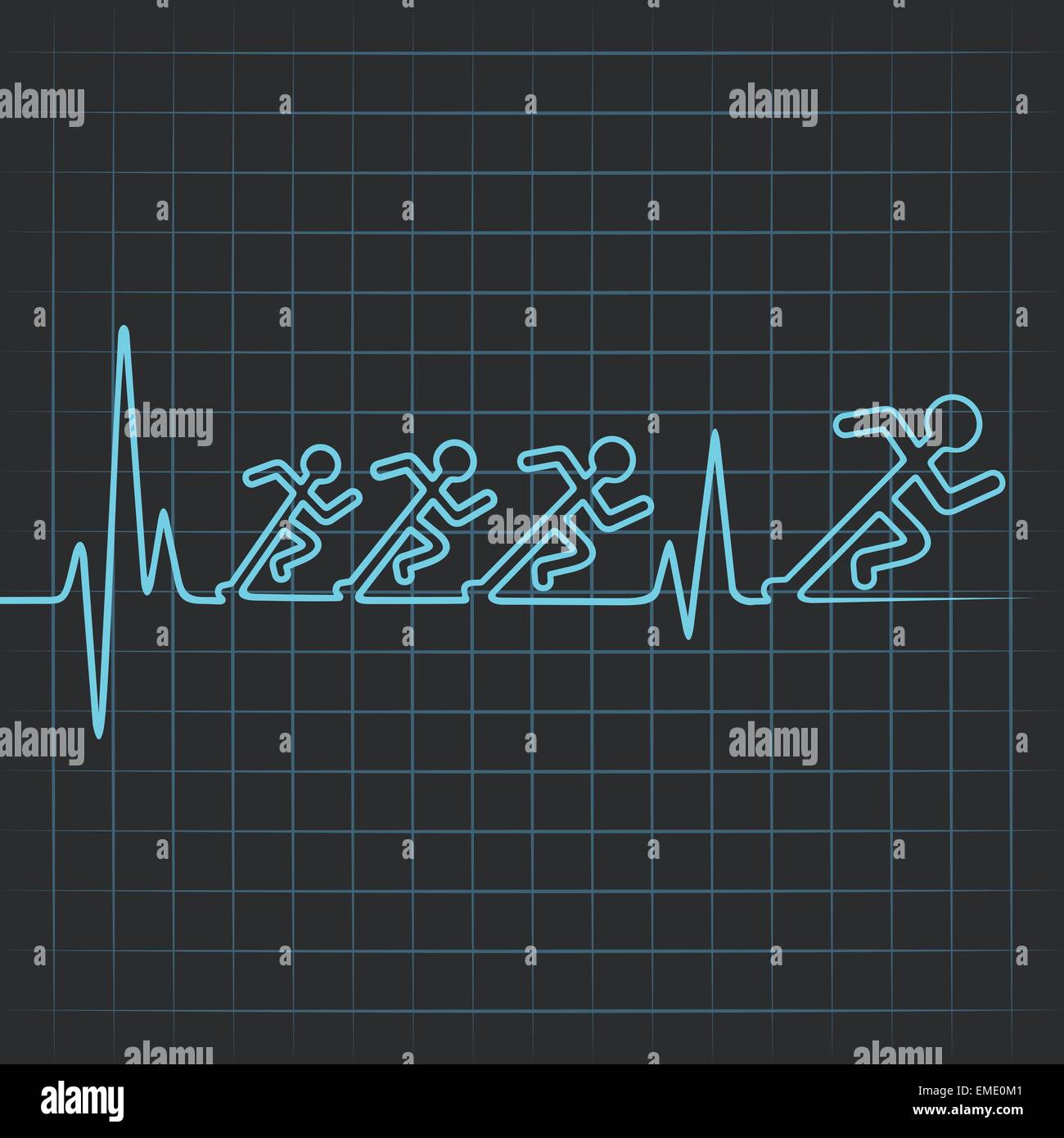 Heartbeat running man symbol hi-res stock photography and images - Alamy